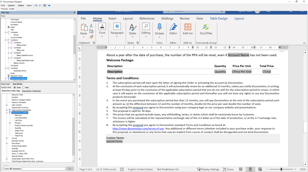 The Designer - Docomotion - Document Generation Solution on Salesforce