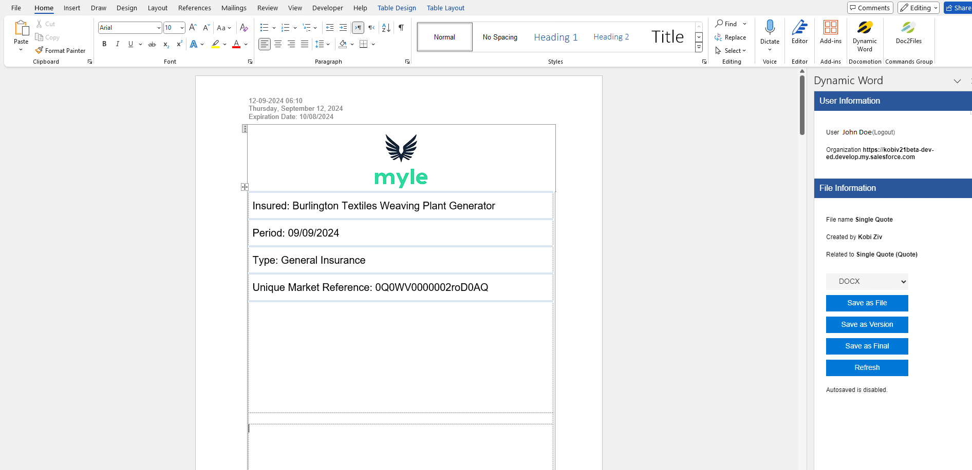 Dynamic Word - Docomotion - Document Generation Solution on Salesforce